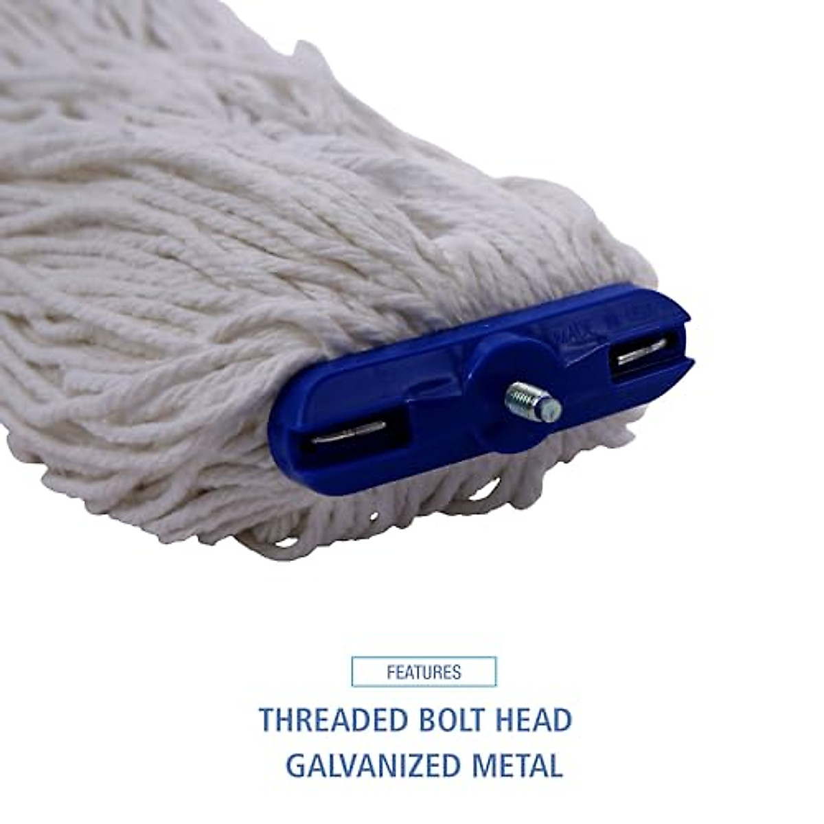 Boardwalk BWK824R 24 oz. Lie-Flat Rayon Fiber Mop Head - White (12/Carton)