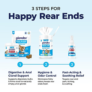 Glandex Anal Gland Soft Chew Treats with Pumpkin for Dogs Digestive Enzymes, Probiotics Fiber Supplement for Dogs Boot The Scoot (Advanced Strength Duck/Bacon Chews (Vegetarian), 30ct)