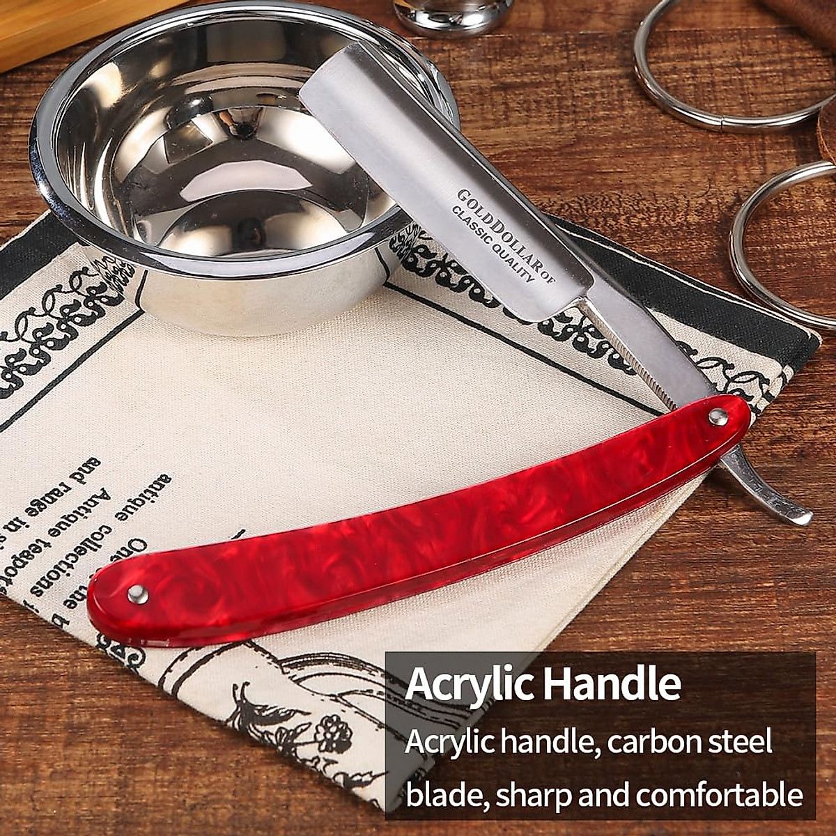 Straight edge razor men without stabilizer barber straight razor with acrylic handle shaving safety razor