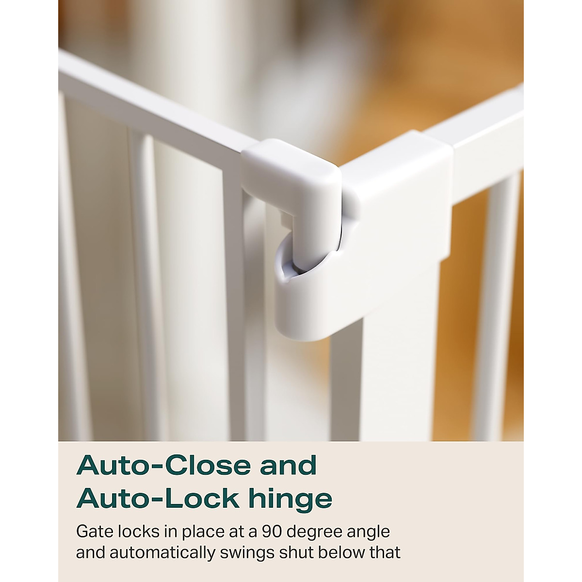 Cumbor 29.7"-40.6" Baby Gate for Stairs, Dog Gate for Doorways, Pressure Mounted Self Closing Pet Gates for Dogs Indoor, Durable Safety Child Gate with Easy Walk Thru Door, Mom's Choice Awards Winner