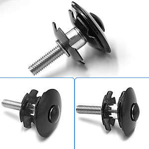 DaKuan 11 Pieces Bike Carbon Fiber Headset Spacer Bicycle 7 Size (20 15 10 5 3 2 1 mm), Bike Headset Top Cap Aluminum Alloy Headset Star Nut Stem Cap Fits 1-1/8inch Stems and Forks