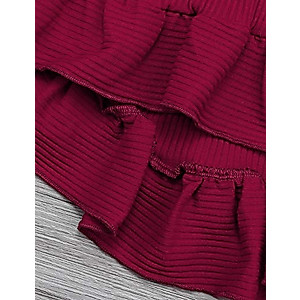 bilison Toddler Baby Girl Dress Flare Long Sleeve Solid Color Irregular Sundress Party Princess Dress