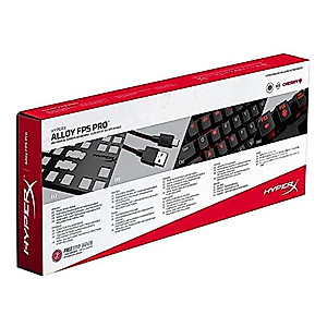 HyperX Alloy FPS Pro - USB Tenkeyless Mechanical Gaming Keyboard - 87-Key, Ultra-Compact Form Factor - Clicky - Cherry MX Blue - Red LED Backlit (HX-KB4BL1-US/WW)