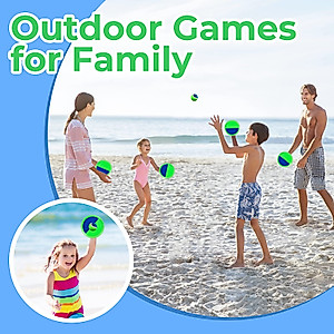 Weehoey Kids Toys - Outdoor Games for Kids, Toss and Catch Ball Set with 6 Paddles 3 Balls, Toys for 3 4 5 6 7 8+ Year Old Boys Girls Christmas Birthday Gifts