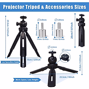 2-Be-Best Mini Projector Stand, Mini Projector Tripod Mount Compatible with DR.J, DBPOWER, Anker, PVO, Artlii, LoongSon, AuKing, ClokoWe, VOPLLS and Most Mini Projectors (Black, Upgraded)