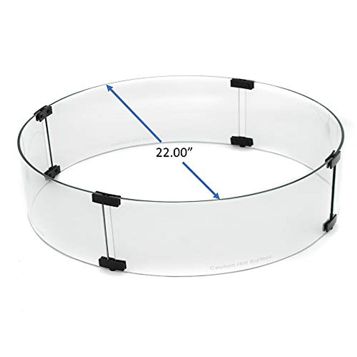 Hiland AWS-RND22 Fire Pit Glass 22" Wind Screen, Small, Clear