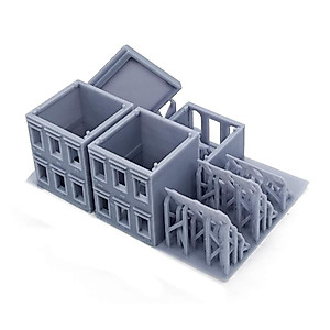 Outland Models Railroad Scenery Downtown Apartment Set White Grey N Scale 1:160