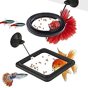 SunGrow Fish Food Feeding Ring, Stop Water Turbulence from Washing Food & Floating Plants into Filter, Suitable for Flakes & Floating Fish Pellets, for Goldfish, Guppy, Neon Tetra, Betta