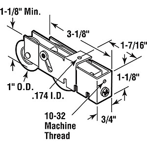 Prime-Line D 1982 Sliding Door Tandem Roller Assembly with 1 inch Steel Ball Bearing