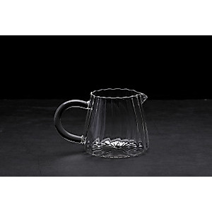 JIEJE Small Glass Pitcher, Glass Milk Pitcher, Glass Creamer Pitcher, Creamer Container (1 Pack)