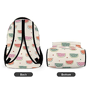 Juoritu Watermelon Prints Backpack, Lightweight Casual Backpack, Bookbag for Men Women