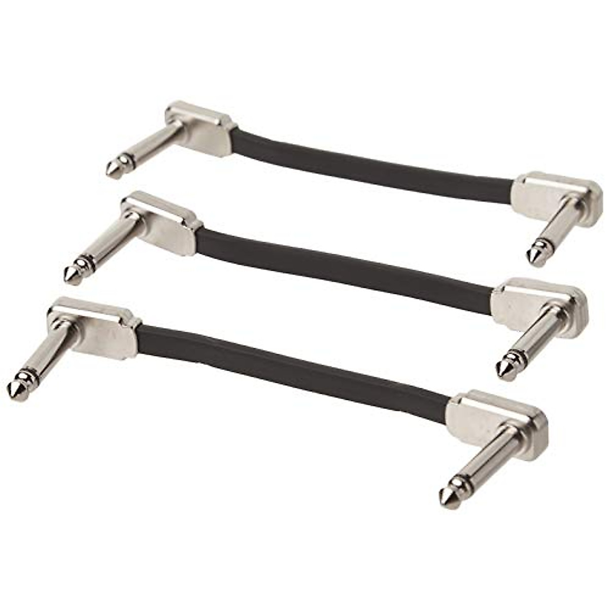 Ernie Ball Flat Ribbon Patch Cable 3-Pack, 3 in, Black (P06220)