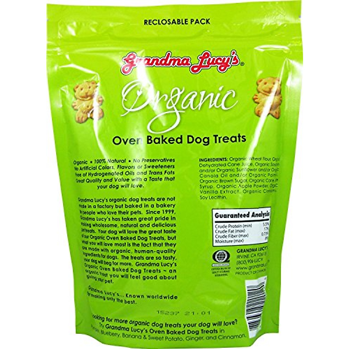 Grandma Lucy's Organic Baked Treat for Dogs, Mixed 3 Packs x 14 Oz - Apple, Pumpkin and Blueberry Flavors