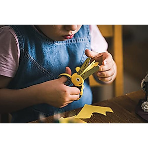 Fiskars Children's Animal Scissors with Bee Motif, From 4 years, length: 13 cm, For right and left handers, Stainless steel blade/plastic handles, Yellow, 1003747
