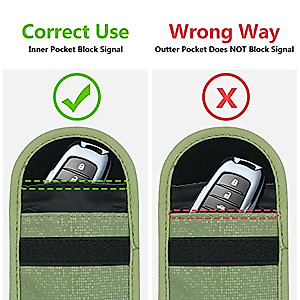 JXE JXO Faraday Bags, Faraday Bag for Key Fob, Faraday Cage, Key Fob Protector, Faraday Pouch, Car RFID Signal Blocking, Anti-Theft Pouch, Anti-Hacking Case Blocker Orange & Cyan(2 Pack)