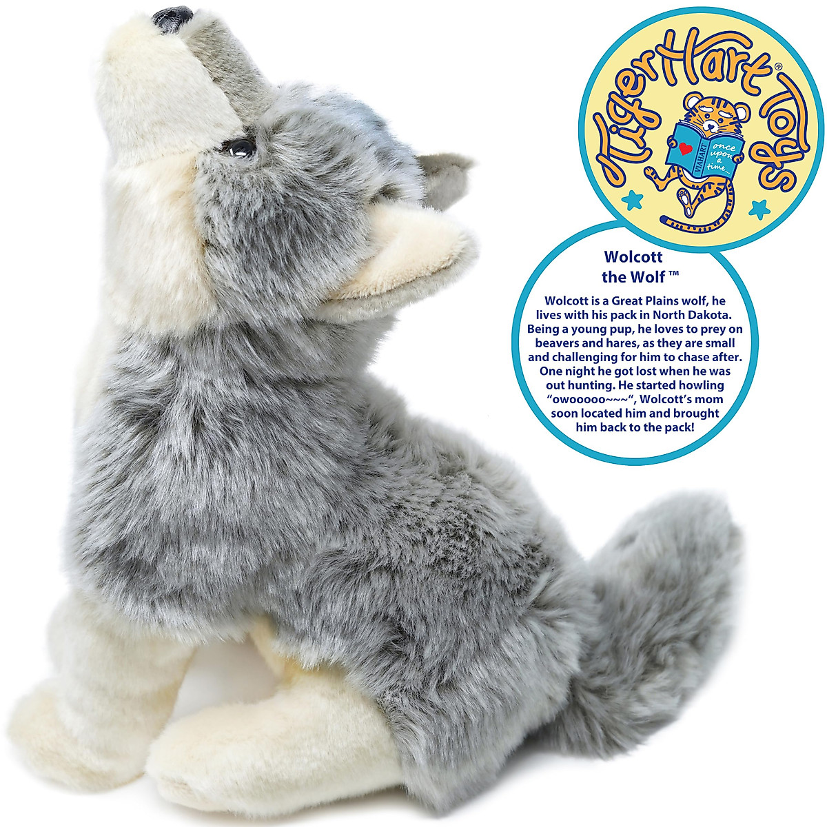 TigerHart Wolcott The Wolf - 11 Inch Stuffed Animal Plush
