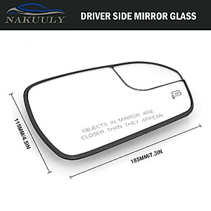 Nakuuly Mirror Glass Passenger Right Side Compatible with 2013-2020 Ford Fusion Side View Heated Convex Mirror Glass with Rear Holder Replace # DS7Z17K707B