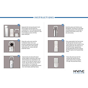 PVC Decorative Line Cover Universal Set for Ductless Mini Split Air Conditioners - Pipe Cover - 4" Diameter - Off-white