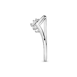 Pandora Jewelry Tiara Wishbone Cubic Zirconia Ring in Sterling Silver, Size 6