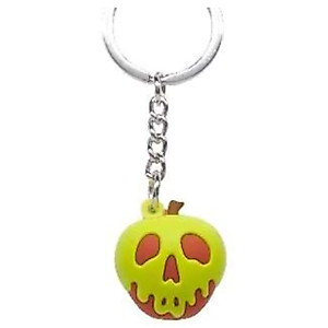 Disney Evil Quenn Iconic Poison Apple Rubber Ball Keychain. Official Snow White Keyring - 3/4" Round
