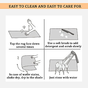 Feather Leaf Area Rug, Modern Fashion Washable Rugs, Decorative Rug Non Slip Machine Washable for Living Room Play Room Backyard Patio Farmhouse Under Kitchen Table Dorm Office Home Floor Mat-3ft×5ft