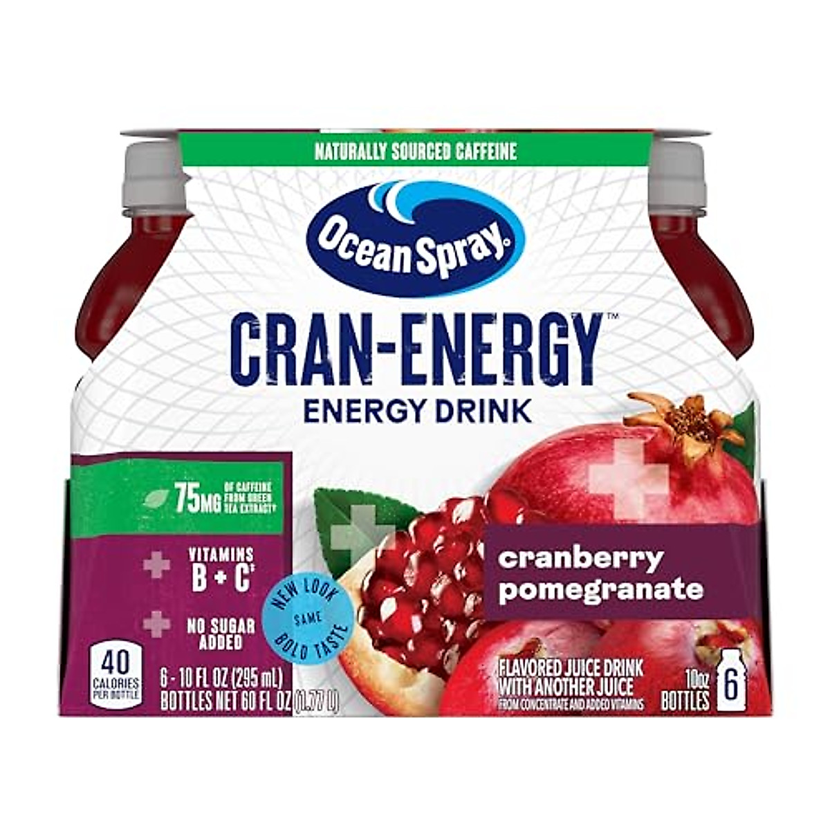 Ocean Spray® Cran-Energy™ Cranberry Pomegranate Juice Drinks, 10 Fl Oz Bottles, 6 Count (Pack of 1)