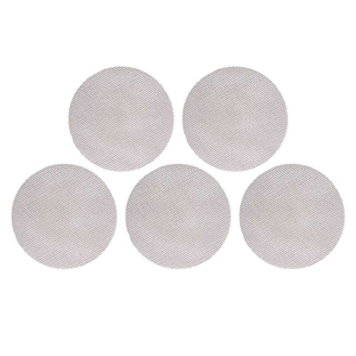 Garden kit 5Pcs High Temperature Resistant Barbecue Round Mat Reusable Non Stick BBQ Grill Grid Slice Pizza Mat 36cm Diameter(棕色)