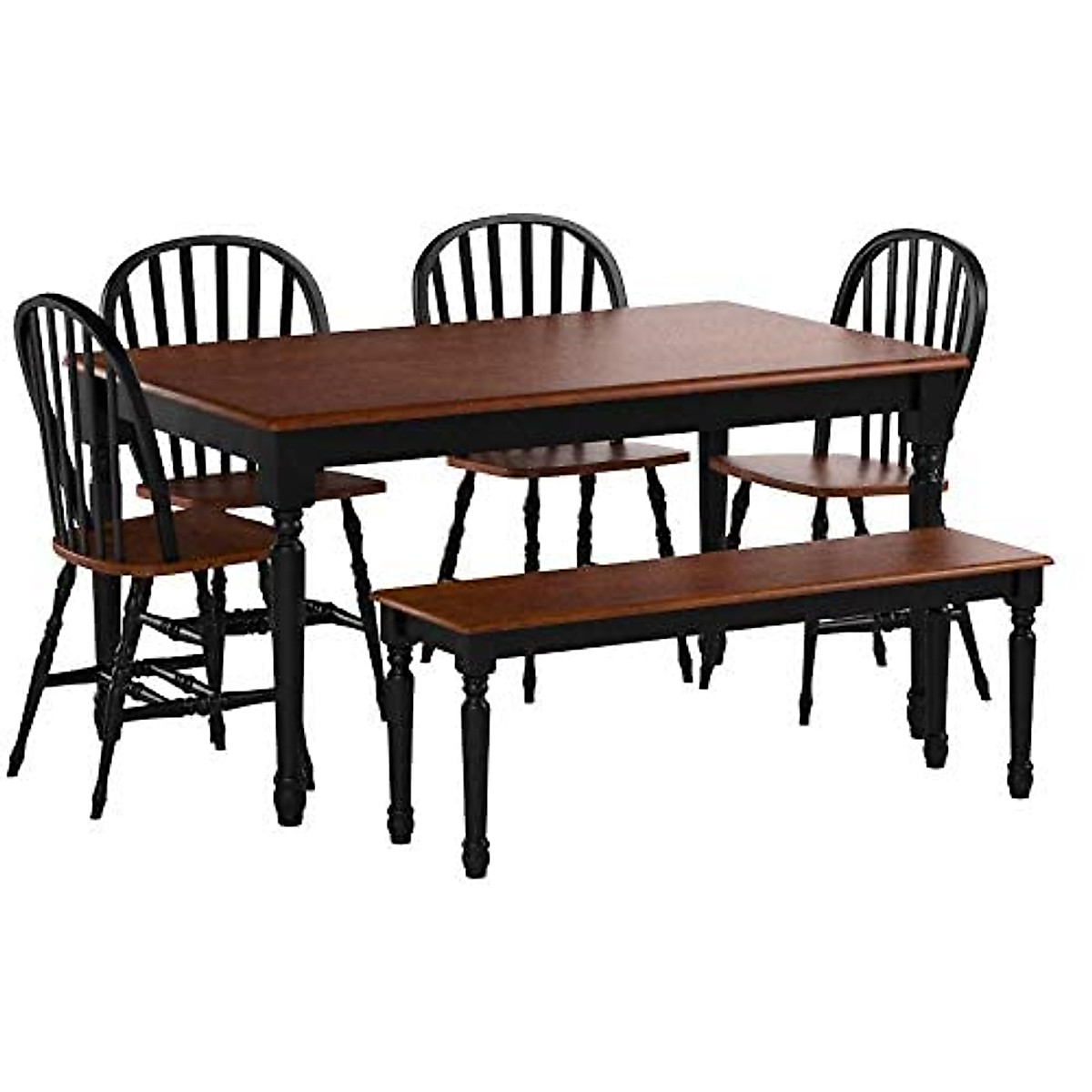 Better Homes and Gardens Autumn Lane 6-Piece Dining Set, Black and Oak by Better Homes