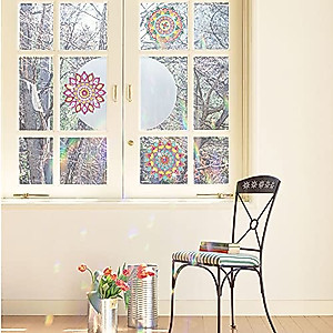 CrazyJan 6 PCS Diamond Painting Kits for Suncatchers Mandala Art Stained Glass Window Clings, DIY Diamond Art Accessories Adults & Kids Art Craft Supplies Gifts for Girls Women Children