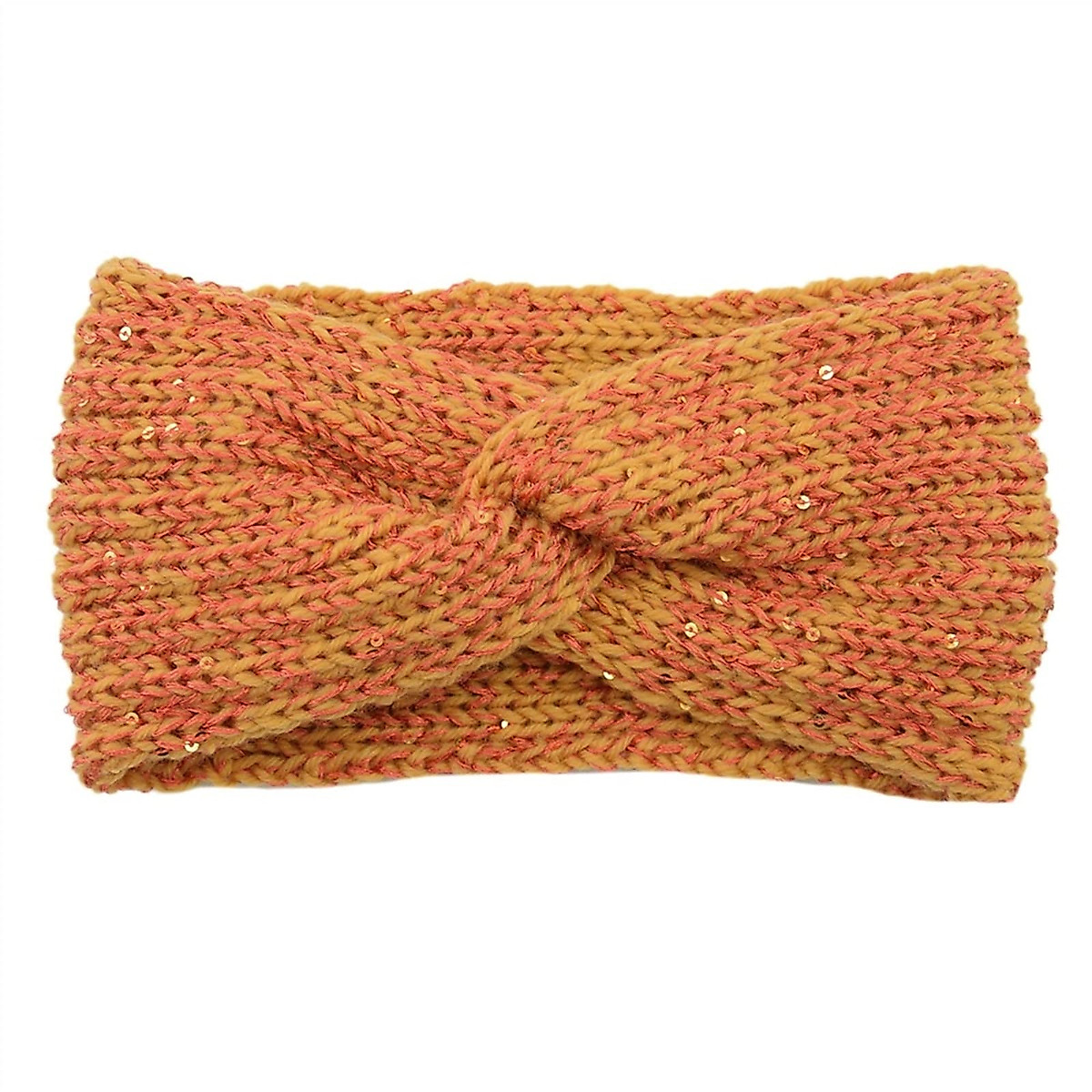 WTAIS Knitted Sequin Cross Hair Band Warm Sports Headband Ear Protection Head Cover Face Wash Wool Hair Band Braided Headband 1Pcs (Color : 5-01)