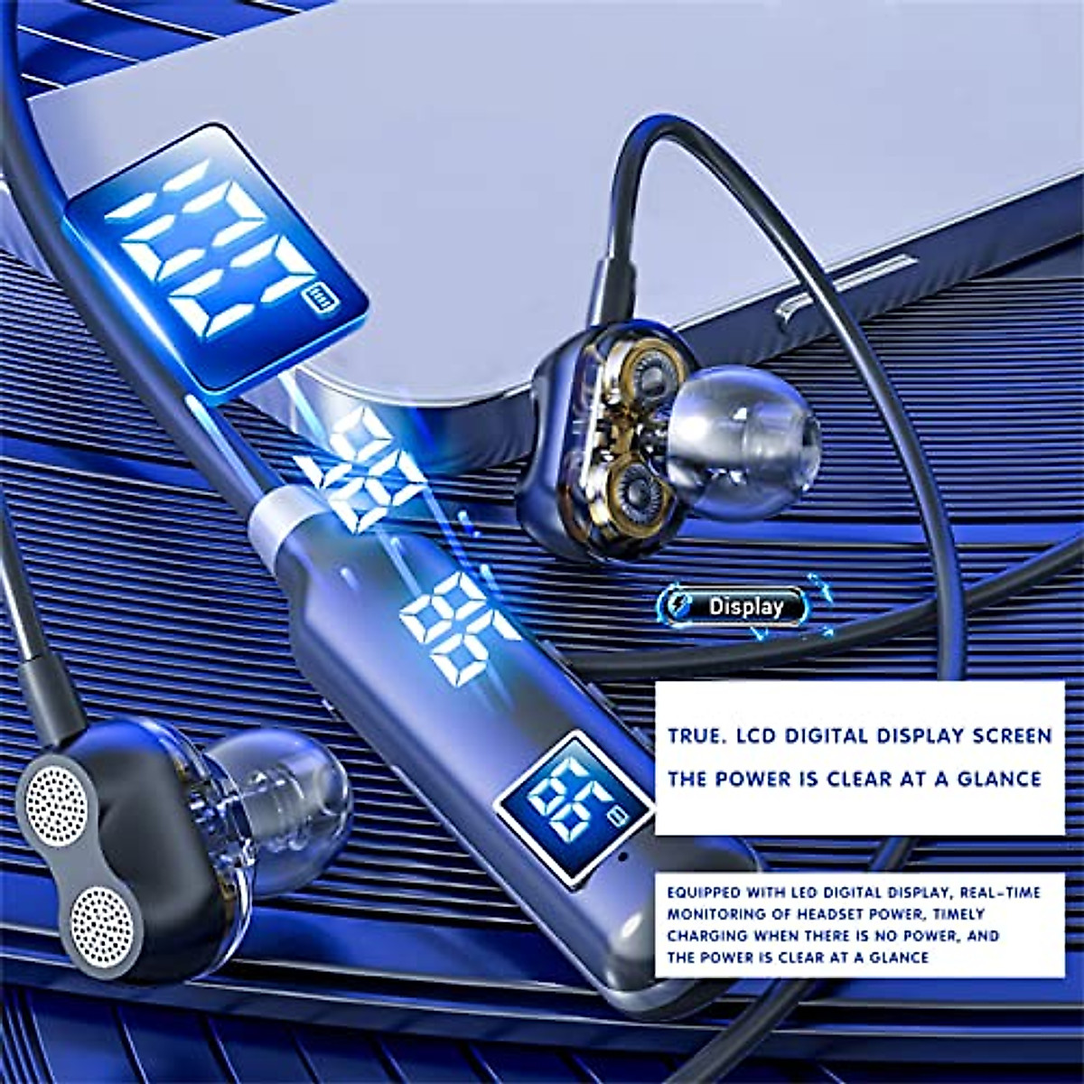 CARRYKING G27 Bluetooth Earbuds Wireless Behind The Neck Headphones, Halter Neck Wireless Bluetooth/TF Card Headphones for Morning Running Sport Earbud