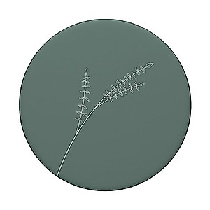 Sage Green Hand Drawn Leaf Botanical Plant Minimalistic PopSockets Standard PopGrip