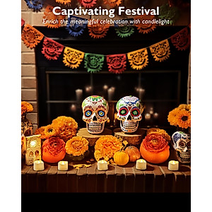 Homemory LED Tea Lights with Timer, Built-in 6 Hours Timer Tea Lights, Votive Candles Battery Operated, Flameless Candles with Timer, 1-2/5‘’Dia x 1-1/4''H, Pack of 12, Warm White Light, No Remote