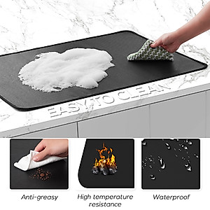 FLASLD Fireproof and Waterproof Stove Top Covers, 21×29.5 inch Electric Stove Cover Mat, Glass Top Stove Cover - Ceramic Glass Cooktop Protector - Flat Top Oven Cover, Black Without Logo