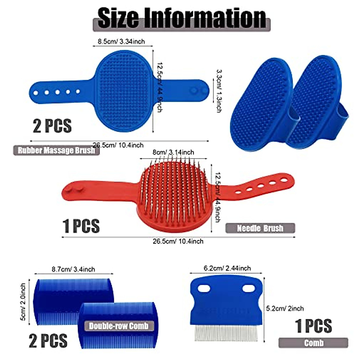 NA Allazone 13 PCS Rabbit Grooming Kit Small Animal Grooming Supplies, Double-Sided Comb, Rabbit Brush for Shedding, Nail Clipper and Trimmer, Toothbrush for Bunny Rabbit Hamster