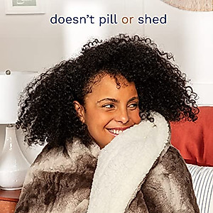 ViscoSoft Faux Fur King/California King 90"x108" Sherpa Luxury Blanket Brown - Shed Free Furry Comforter - Cozy, Soft, Fuzzy Faux Fur Throw Blanket for Couch or Bed