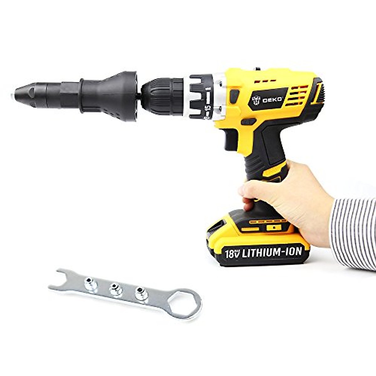 DEKOPRO Rivet Gun for Cordless Drill Riveter Electric Rivet Nut Gun Riveting Tool Cordless Riveting Drill Adaptor Insert Nut Tool