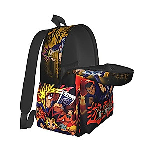 WJstore Unisex Durable College School Bookbag 3d Print Yu_Gi_Oh Laptop Backpack Funny Hiking Daypacks Black 3 One Size