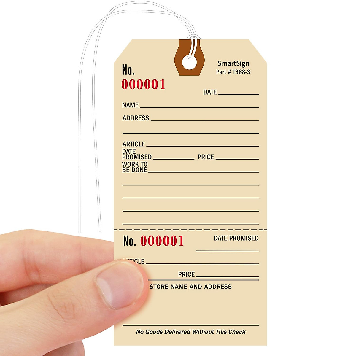 SmartSign Pack of 1000 Repair Tags with Attached String | 2.625" x 5.25" Manila Cardstock