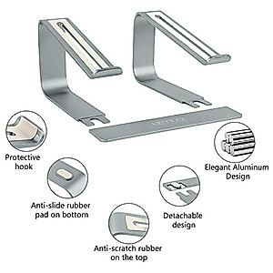 Urmust Laptop Stand for Desk Aluminum Computer Stand for Laptop Riser Holder Notebook Stand Compatible with MacBook Air Pro, Dell, HP, Lenovo Samsung, Alienware All Laptops 11-15.6"(Bluish Gray)