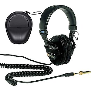 Sony MDR-7506 Professional Large Diaphragm Headphones with Headphone Case Bundle