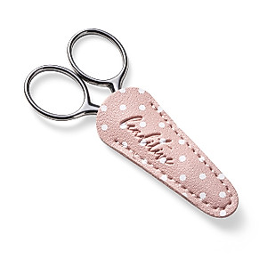 Beaditive Classic Embroidery Scissors with Leather Sheaths - Sewing, Embroidery, Crafting - Stainless Steel Pink