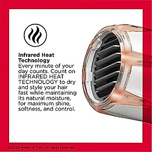 REVLON Infrared Hair Dryer | 1875 Watts of Maximum Shine, Softness and Control, (White)