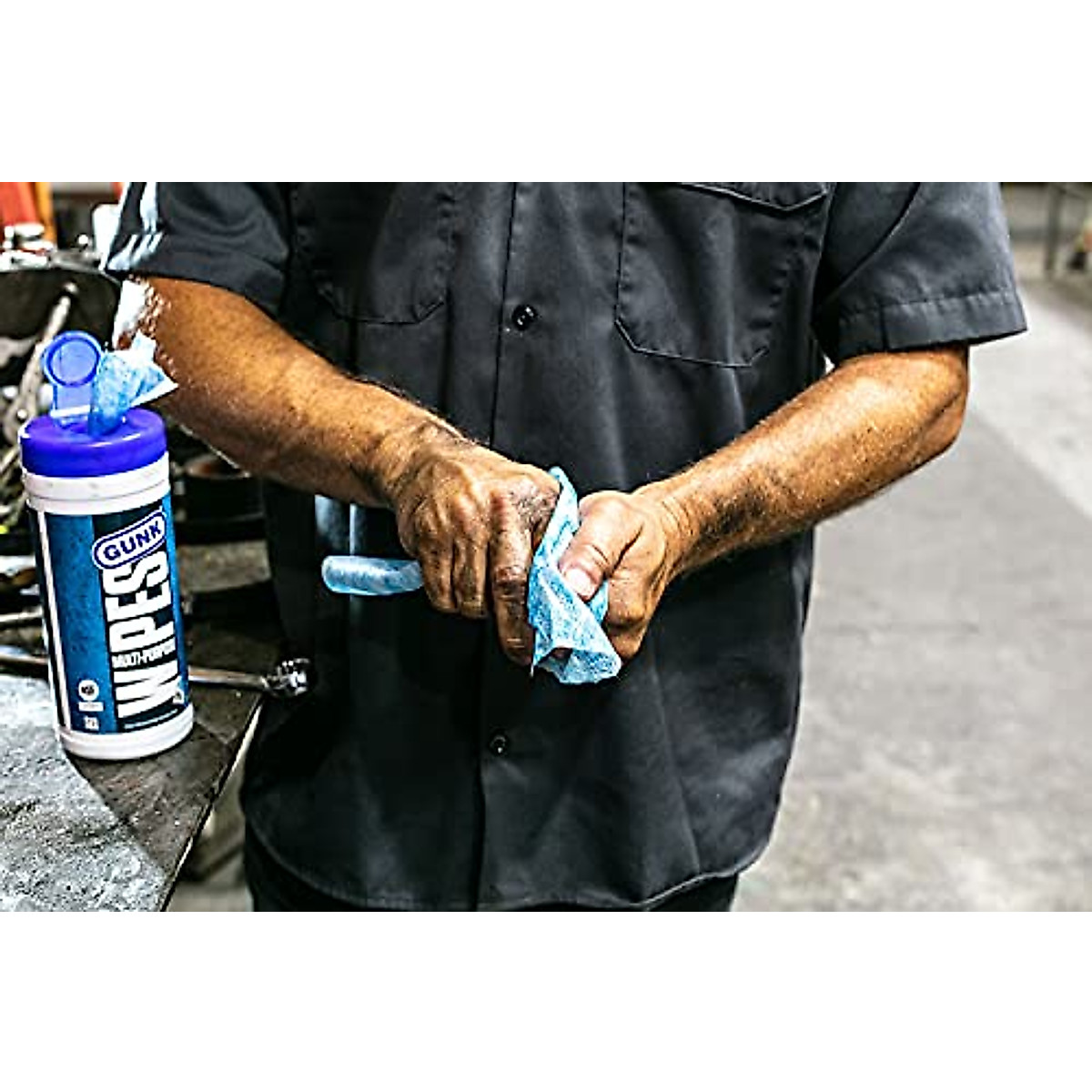 GUNK MPDW30 Multi-Purpose Degreasing Wipes 30-Count 8 x 12 inch 2-Sided Smooth or Scrubby Texture