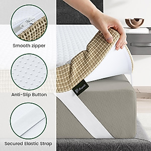 Memory Foam Mattress Topper Queen Size 3 Inch, Flexpedic Gel Infused Gel Cooling Topper Pad with Knitted Cotton Cover for Back Pain Relief, CertiPUR-US, Ventilated and Breathable,60"*80"