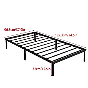 MBQQ Metal Bed Frame with Metal Slat Support / Platform Bed Frame/ Mattress Foundation / No Box Spring Needed / Sturdy Steel Structure,Twin