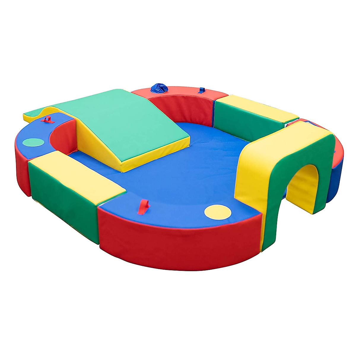 Children's Factory Playring with Tunnel & Slide, Primary, CF322-162, Foam Baby Climber, Kids and Toddler Indoor Climbing Toy, Playroom or Daycare Use, Rainbow