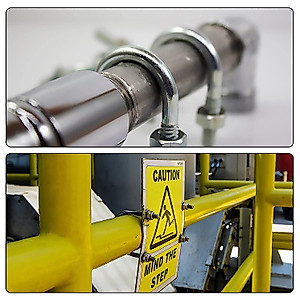 MroMax 4Pcs 304 Stainless Steel M8 Thread Silver Round Bend U Bolts with Nuts and Washers for Fastening Products to 0.98" Dia Pipe