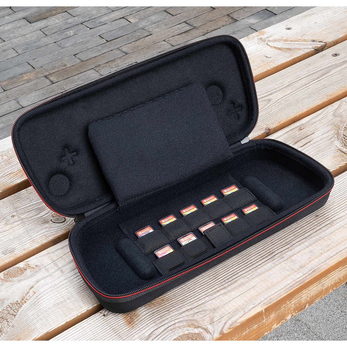 ButterFox Grip Carry Case for Hori Nintendo Switch Split Pad Pro Controller, Compatible with Nintendo Switch OLED Model- Red/Black