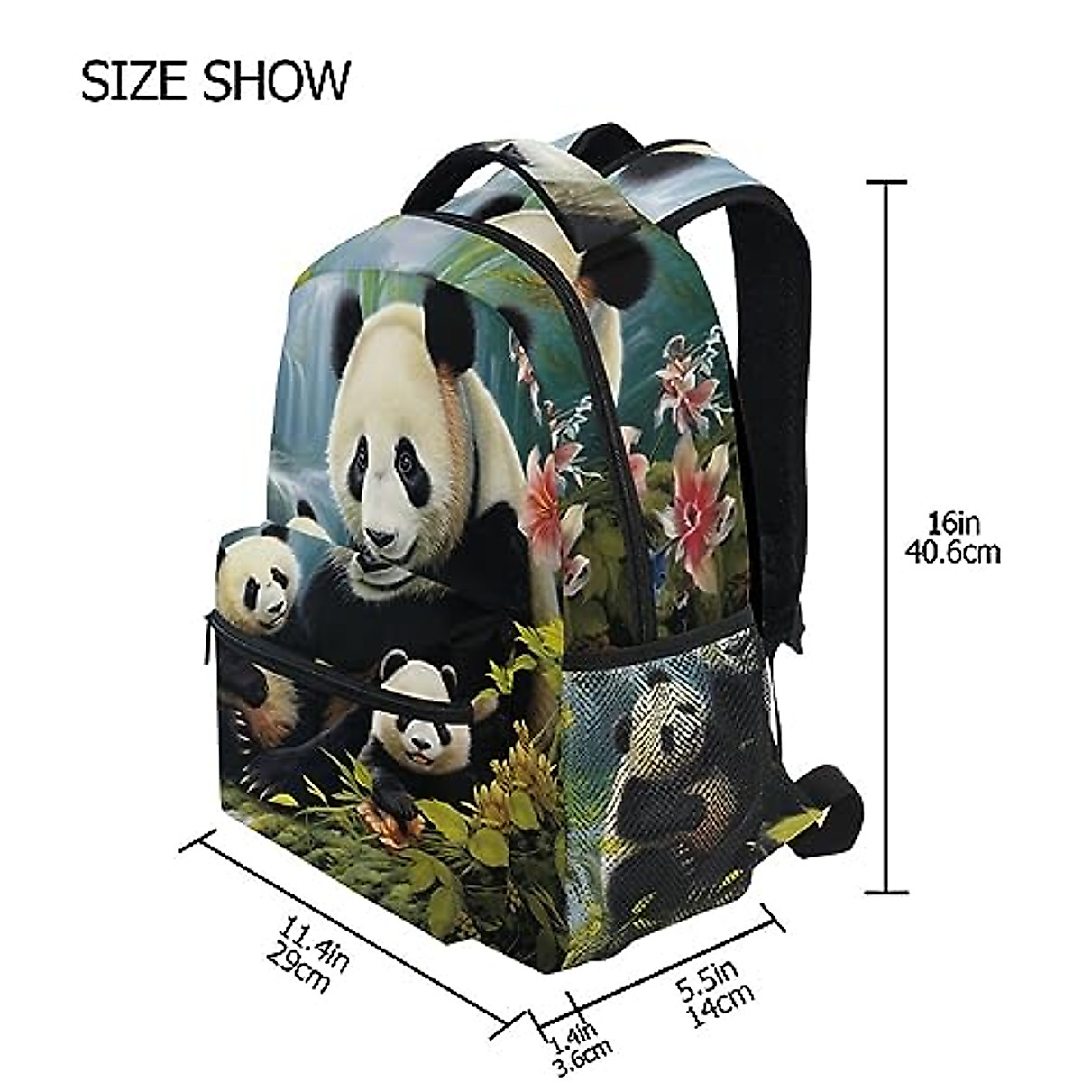 KEIGE Panda Backpack School Bookbag for Boys Girls 2110011